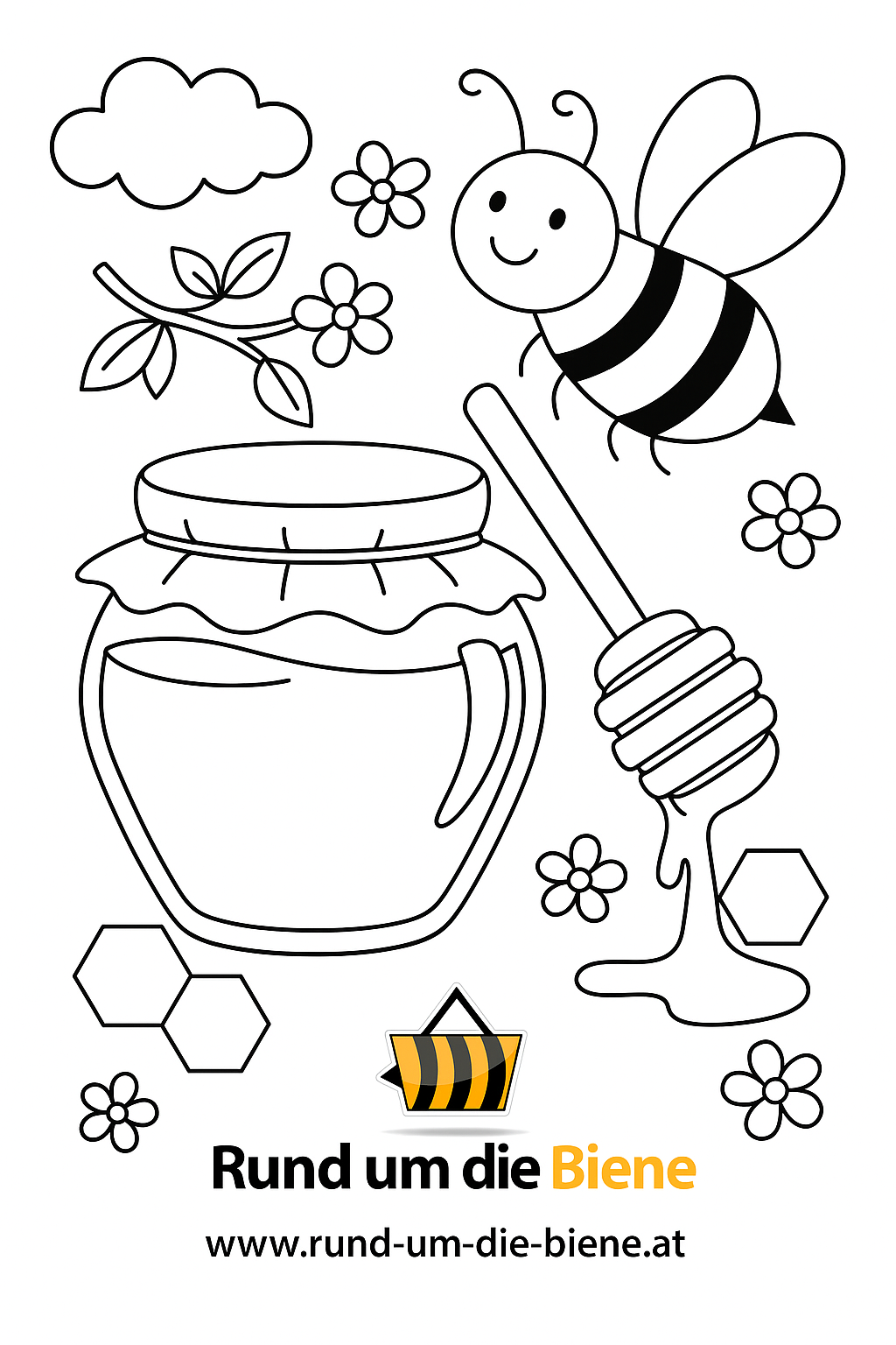 Ausmalbilder Bienen, Imker und Honig für Kinder | Rund um die Bienen